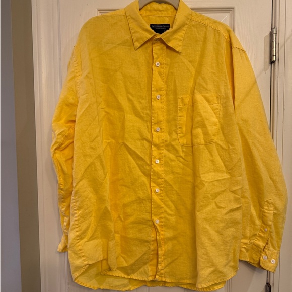 J. Peterman | Shirts | J Peterman Yellow Linen Shirt | Poshmark